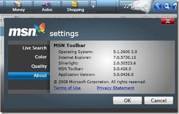 meraTechPort: MSN Toolbar gets Weather Button, Themes